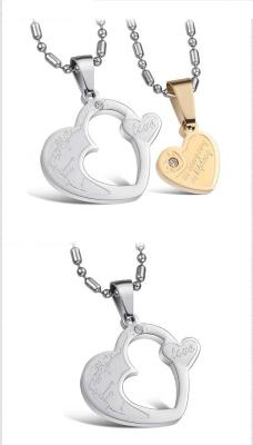 China Forme a joyería de los pares el acero inoxidable los collares pendientes del corazón del amor del collar de los pares en venta