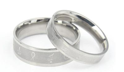 China Forme a joyería 316L de los pares los anillos de los pares del acero inoxidable doce anillos del amante de las constelaciones en venta