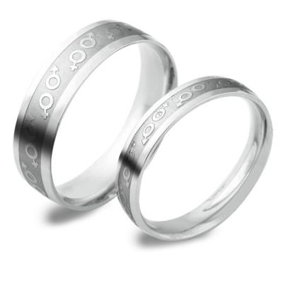 China Forme a joyería 316L de los pares los anillos de los pares del acero inoxidable los amantes al por mayor símbolo de los anillos en venta