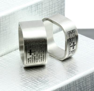 China Forme a joyería 316L de los pares los anillos del amante biblia de la cruz” del anillo de los pares de la 