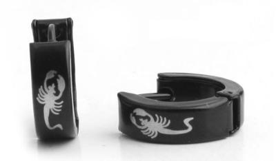 China Forme a joyería para hombre el pendiente del acero inoxidable los hombres negros venta al por mayor de la joyería de China de los pendientes en venta