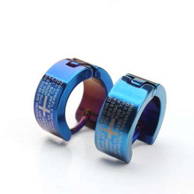 China Forme a hombres para hombre de la joyería el pendiente los pendientes del acero inoxidable venta al por mayor azul de la joyería del color en venta