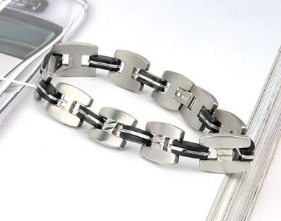 China Forme a hombres para hombre de la joyería las pulseras venta al por mayor de la joyería de la pulsera del silicio del acero inoxidable en venta
