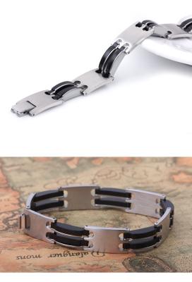 China Forme a hombres para hombre de la joyería la pulsera venta al por mayor de la joyería de las pulseras del silicio del acero inoxidable en venta