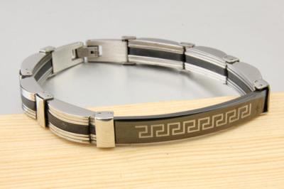 China Forme a hombres para hombre de la joyería la pulsera acero inoxidable más la joyería al por mayor de las pulseras del silicio en venta