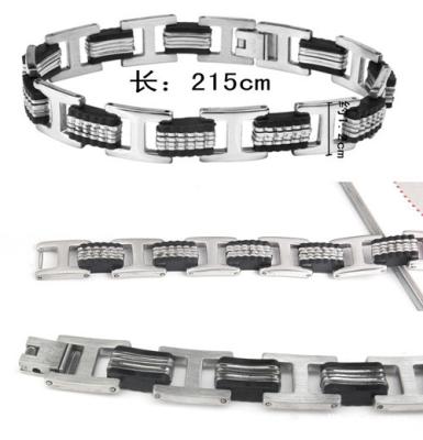 China Forme a hombres para hombre de la joyería la pulsera las pulseras del silicio del acero inoxidable joyería al por mayor en venta