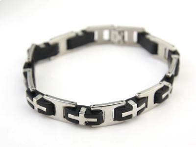 China Forme a hombres para hombre de la joyería la pulsera las pulseras del silicio del acero inoxidable los 21cm joyería de la venta al por mayor en venta