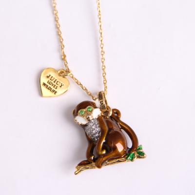 China Fashion brand jewelry Juicy Couture necklaces pendant monkey women necklaces wholesale for sale