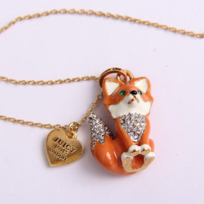 China Fashion brand jewelry Juicy Couture necklaces pendant fox women necklaces wholesale for sale