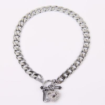 China Fashion brand jewelry Juicy Couture necklace choker heart necklaces silver color wholesale for sale