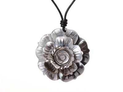 China High quality Natural black pearl shell necklace woman fashion Jewelry handmake wholesale for sale
