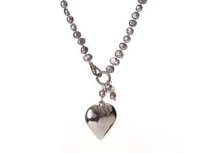 China High quality Natural grey potato shaped pearls necklaces women fashion Jewelry handmake for sale