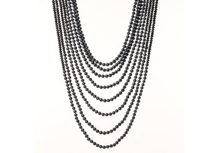 China Fashion natural black pearls and black crystal necklace women Jewelry wholesale from China for sale