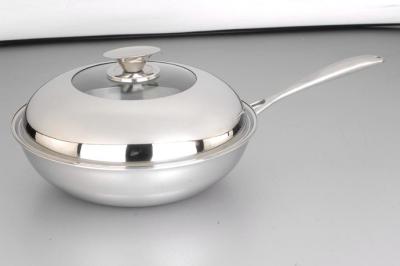 2Pcs 3-ply stainless steel cookware wok SHSW-1010