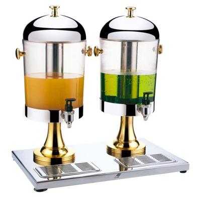 China Chrome or gold plating stainless steel juice dispenser for Double tank for sale