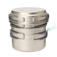 China Titanium backpacking cookware 3pcs set, outdoor cooking used for sale