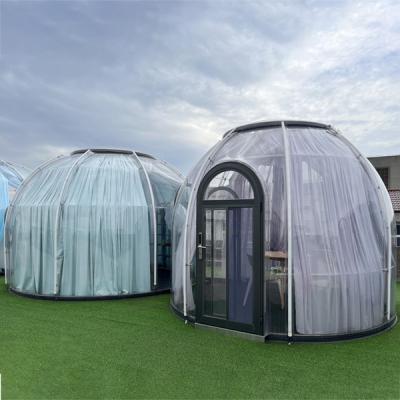 Cina Case prefabbricate portatili in cupola in alluminio con capacità di attenuazione della luce a LED APP in vendita