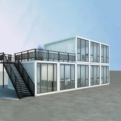 China Prefabricated Steel Structure House Prefab customized Container House Moveable House Flat Pack Container Office Project for sale