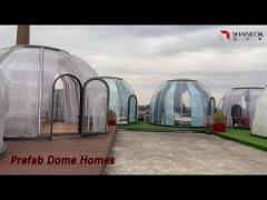 Modular Prefab Dome Homes Wind Resistant Transparent Panoramic