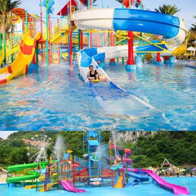 China Aqua Park Magic Carpet Slide Metal Fiberglass Commercial Water Park Equipment Custom for sale