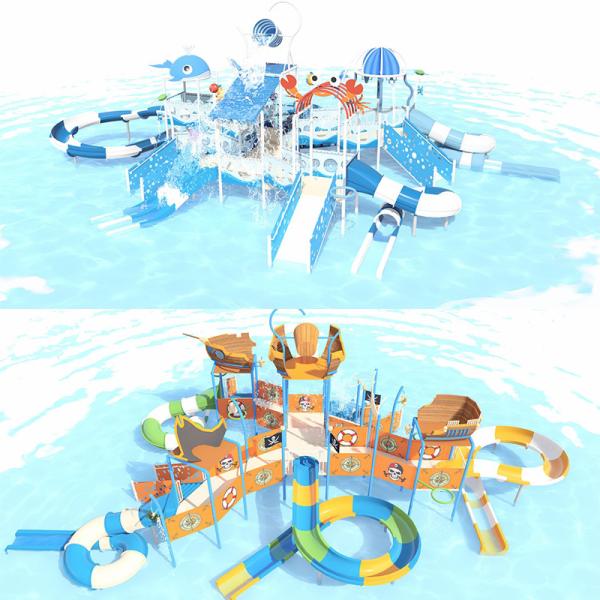 Quality Interactive Water Play Childrens Splash Pad Water Slide Splash Park Equipment for sale