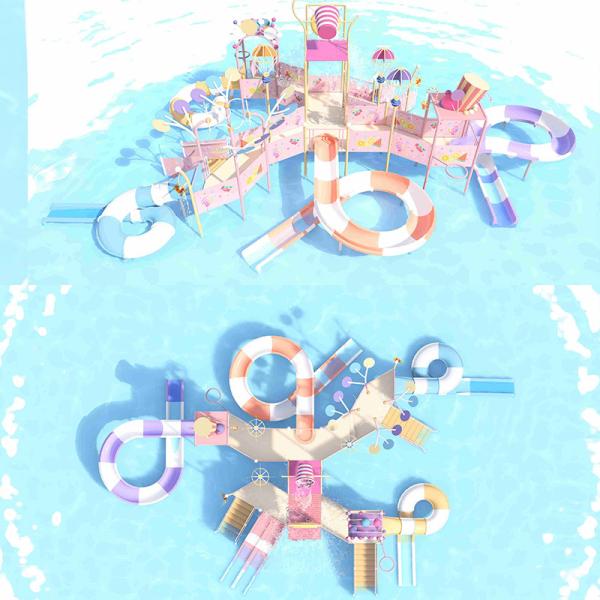 Quality Fiberglass Stainless Steel Interactive Water Park Play Kids Playground Splash Pad for sale