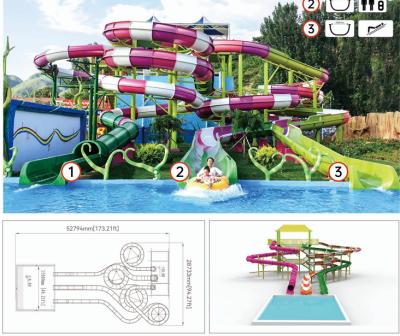 China Commercial Magic Carpet Slide Fiberglass Water Thrill Rides With Inflatable Mats for sale