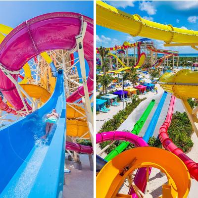 China Glassfiber 304 Steel Spiral Water Slide Amusement Park Loop Water Slide for sale