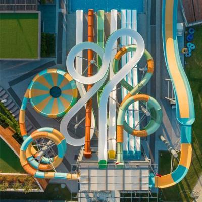 China Glassfiber 304 Steel Water Wonderland Spiral Water Tunnel Slide For Kids Teens for sale