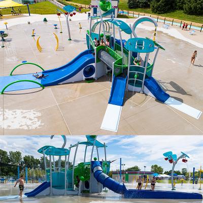China Kids Large Water Amusement Park Equipment Water Slide Aqua Parks Childrens Splash Pad for sale