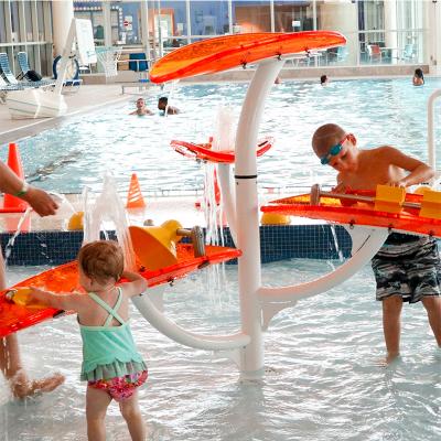 China Fiberglass 304 Stainless Steel Cascading Flow Disk  Aqua Water Park Accessories Commercial Splash Pads for sale