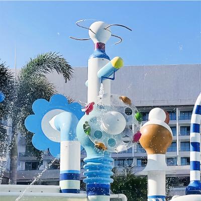 China Joyful Rotating Water Play Windmill  Play Features Aqua Water Park Accessories Sprinkling  SS304 Fiberglass Commercial Splash Pads for sale