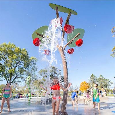 China Joyful Cherry Tree (6-Bucket Edition)  water Play Features Aqua Water Park Accessories Sprinkling  SS304 Fiberglass Commercial Splash Pads for sale