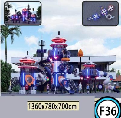 China Space Star  34 models Themed Kids Playground Slide Plastic Combination Slide Customizable Indoor Outdoor Water Park Kindergarten Play Equipment for sale