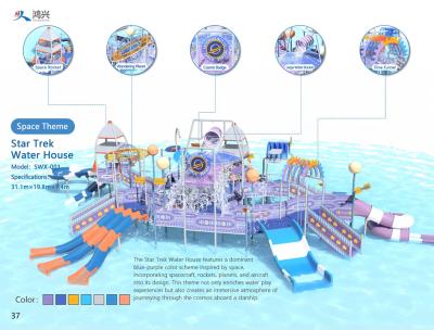 China Space Theme Water House Star Trek Water Park Equipment  Custom Design  Interactive Water Play Childrens Splash Pad Water Slide Splash Park Equipment for sale