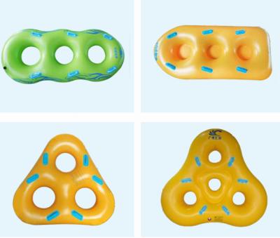 China Triple Rider Tube 3-Person Inflatable Raft 48 inch triple tube   Splash Pad Accessories Wholesale inflatable family raft for sale