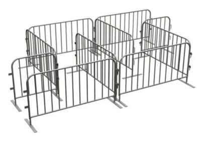 China Stackable Portable Galvanized Steel Road Safety Crowd Control Barrier Traffic Pedestrian Barrier 1.2x2.5m for sale