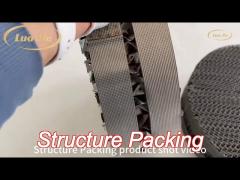 high efficiency metal structured packing for low pressure drop and throughput