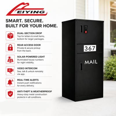 China Connected Delivery Drop Box with Hidden Pickup Door App Controlled Courier Storage Solar House Number Camera Access for sale