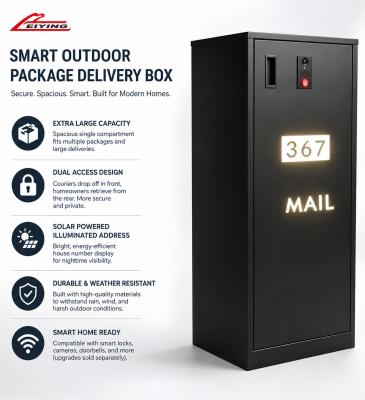 China Solar Illuminated Parcel Drop Box With Front Loading Rear Access Large Capacity Anti Theft Outdoor Package Locker for sale