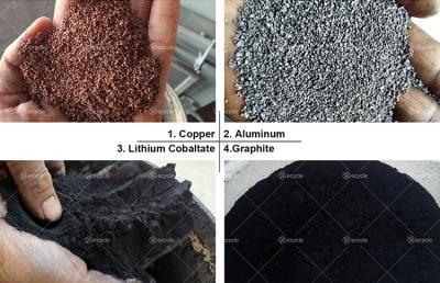 Cina Impianto di riciclaggio per la separazione di LIFEPO4 dai rifiuti di batterie agli ioni di litio per computer e telefoni in vendita