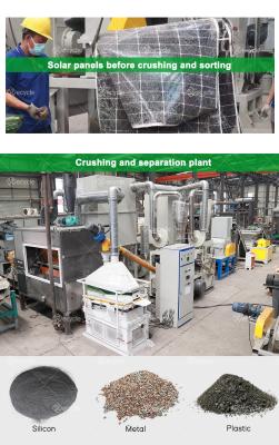 China Línea automática de reciclaje de paneles solares de 500 kg/h / máquina de trituración de paneles solares en venta
