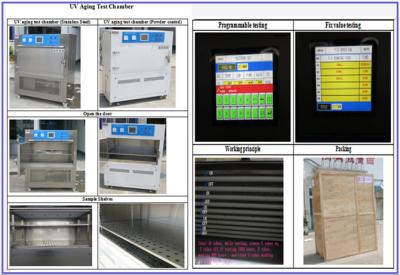 Cina Camera di combustione UV di Againg di clima resistente del touch screen per prova resistente di colore in vendita