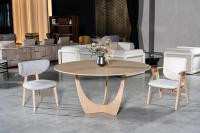 China Custom Luxury Round Side Table Solid Wood Base Natural Oak Tabletop 60cm Diameter for sale