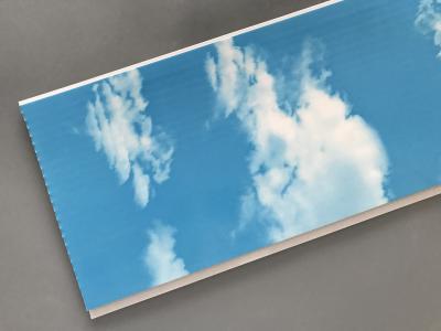 China Hot Stamping 250 × 7mm Ceiling PVC Panels With Blue Sky And White Clouds popular design pvc ceiling panels for sale