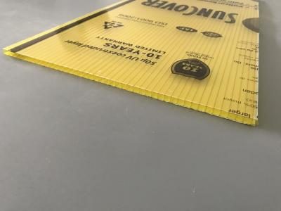 China De gele Bladen van het de Muurdakwerk van het Kleurenpolycarbonaat Tweeling 4mm - 10mm Dikte Te koop