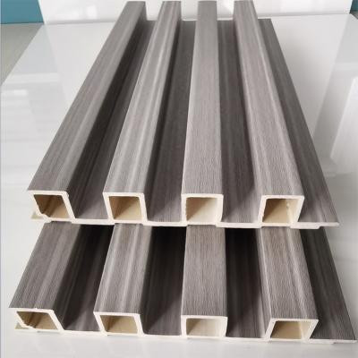 Cina waterproof fluted WPC wall panel pvc wall covering fibre bamboo decorative panel rejilla de pvc in vendita