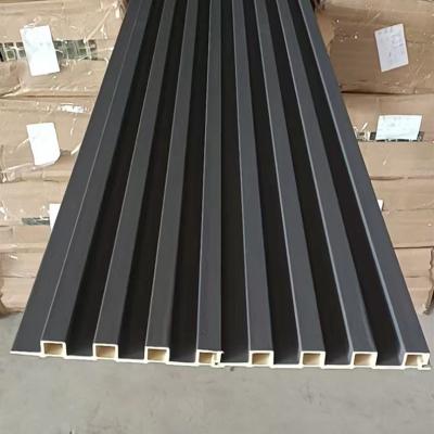 Cina waterproof fluted WPC wall panel pvc wall covering fibre bamboo decorative panel rejilla de pvc in vendita