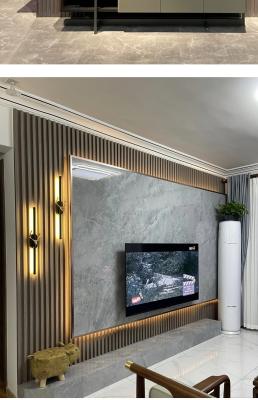 Cina waterproof fluted WPC wall panel pvc wall covering fibre bamboo decorative panel rejilla de pvc in vendita