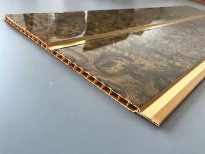 중국 2개의 황금 선 비 가연물 특징을 가진 7mm 간격 천장 PVC 패널 판매용